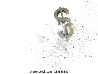 Conceptual Image Stone Broken Dollar Sign Stock Illustration 178701764