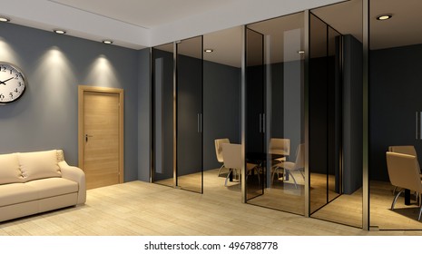 Conceptual Offices Office Array 3d Rendering Stock Illustration ...