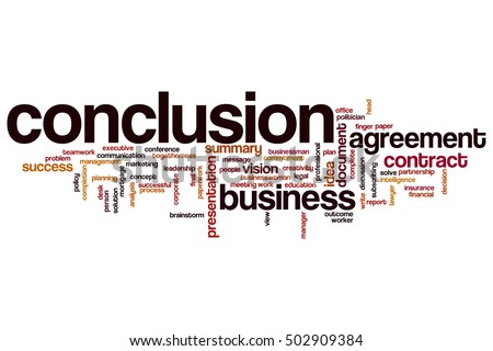 Conclusion Word Cloud Concept Illustration de stock de 502909384 ...