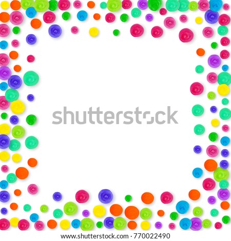 Confetti Border On White Background Rainbow Stock Illustration ...