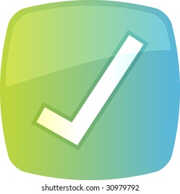 Confirm Navigation Icon Glossy Button Square Stock Illustration ...