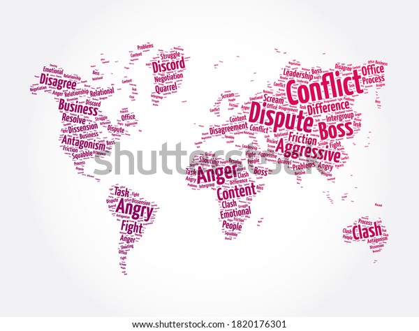 Conflict Word Cloud Shape World Map Stock Illustration 1820176301 ...