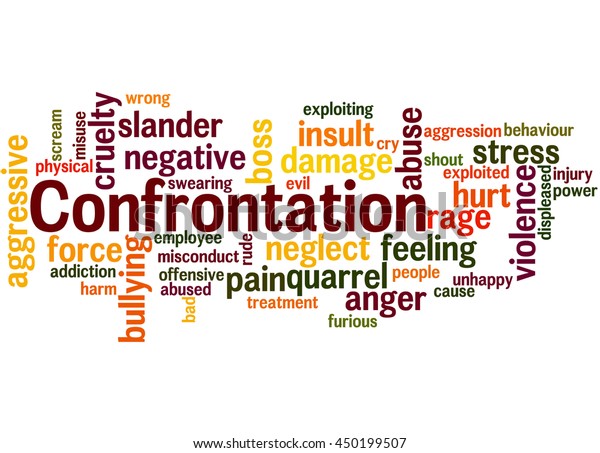 Confrontation Word Cloud Concept On White Stock Illustration 450199507 ...