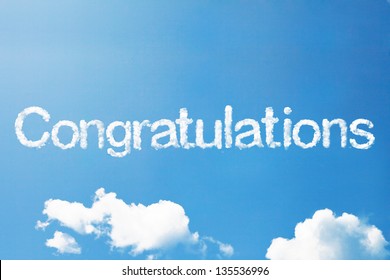 Congratulation Cloud Word On Sky Stock Illustration 135536996 ...