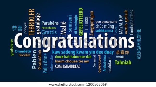 Congratulations Word Cloud Stock Illustration 1200508069