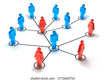 Connected Icon Men Network Structure Abstract Stock Illustration ...