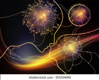 Connected Minds Series Composition Human Profiles Stock Illustration ...