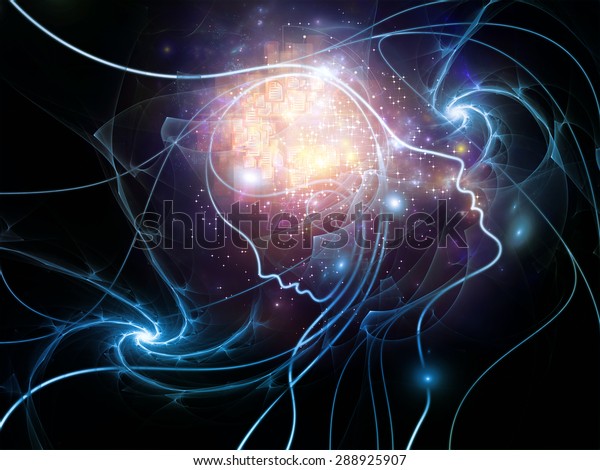 Connected Minds Series Composition Human Profiles Stock Illustration ...