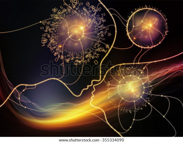 Connected Minds Series Composition Human Profiles Stock Illustration ...