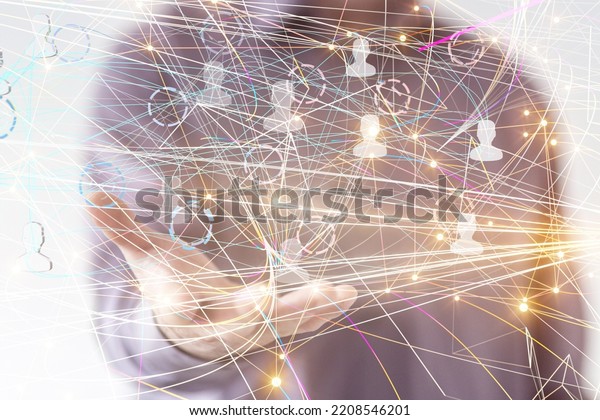 Connected Symbols Digital Interactive Global Communication Stock ...