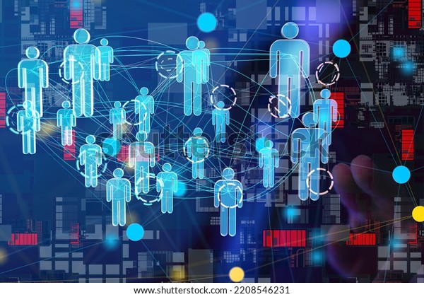 Connected Symbols Digital Interactive Global Communication Stock ...