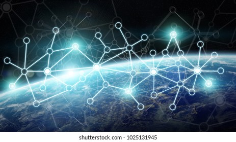Connections System Global Datas Exchanges Over Stock Illustration ...