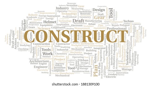 Construct Typography Word Cloud Create Text Stock Illustration ...