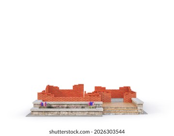 Construction Concept House Building Process 3d Stock Illustration ...