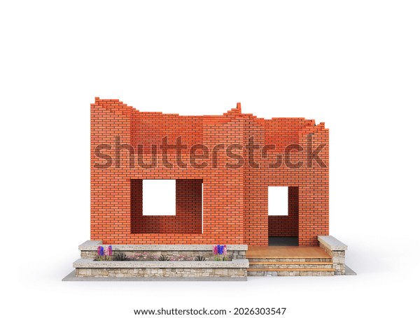 Construction Concept House Building Process 3d Stock Illustration ...