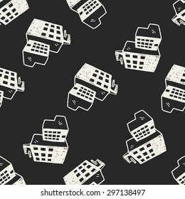 Construction Doodle Seamless Pattern Background Stock Vector (Royalty ...