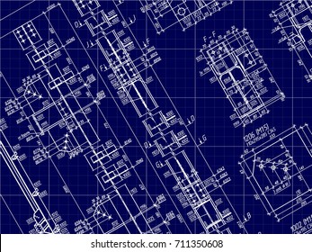 Construction Drawing Blueprint Technical Design Architectural Stock ...