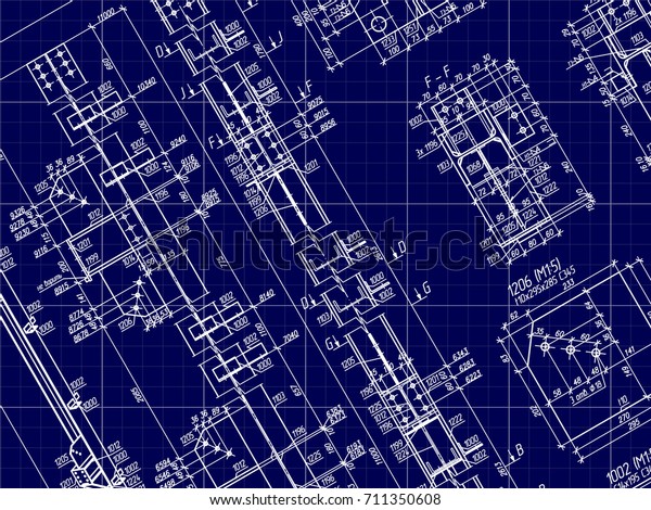 Construction Drawing Blueprint Technical Design Architectural Stock ...