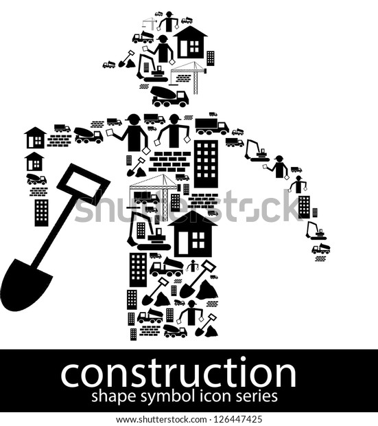 Construction Icon Symbols Composed Shape Construction Stock ...