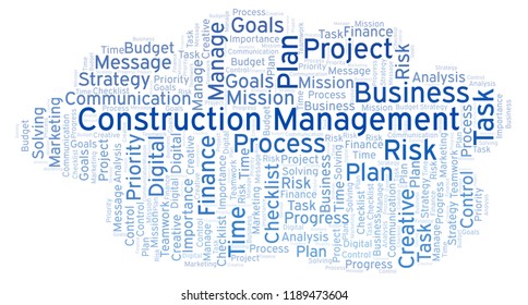 Construction Management Word Cloud Made Text Stock Illustration ...