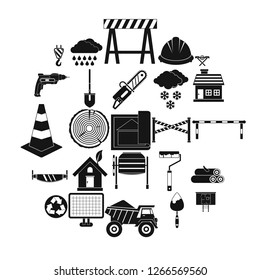 Construction Material Icons Set Simple Set Stock Illustration ...