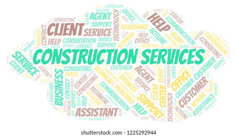 Construction Services Word Cloud Stock Illustration 1225292944 ...
