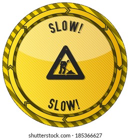Construction Slow Button Work Icon On Stock Illustration 185366627 ...