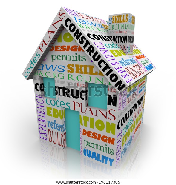 Construction Words House Home Codes Permits Stock Illustration 198119306