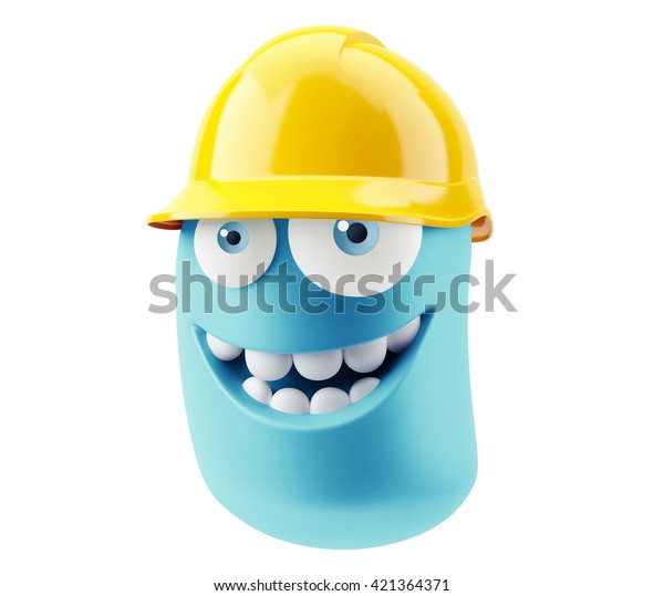 Construction Worker Hard Hat Yellow Emoji Stock Illustration 421364371