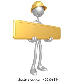 Construction Worker Holding Sign Stock Illustration 16559134 | Shutterstock
