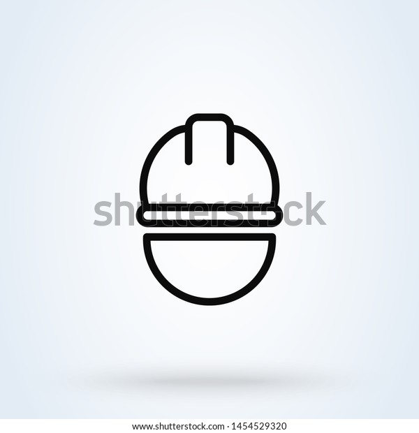 Construction Worker Line Art Simple Modern Stock Illustration ...