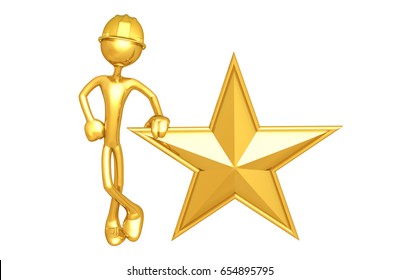 Construction Worker Star Original 3d Character Stock Illustration ...