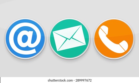 Vektor Stok Contact Us Symbols On White (Tanpa Royalti) 1610653312 ...
