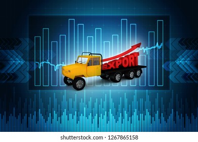 Container Export On Van 3d Illustration Stock Illustration 1267865158 ...