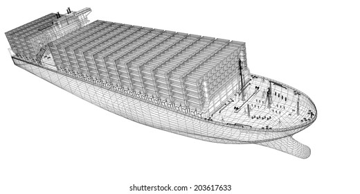 Container Ship Cargo 3d Model Body Stock Illustration 203617684 ...