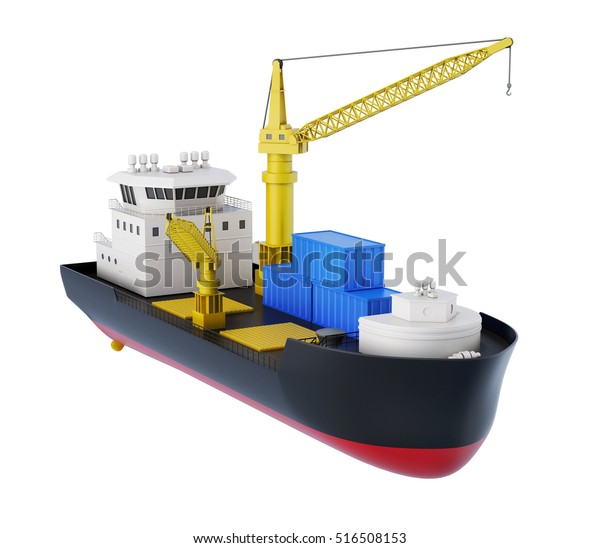 Container Ship Crane Isolated 3d Rendering Stock Illustration 516508153 ...