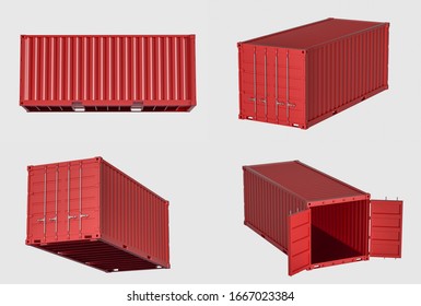 Shipping Container Box Design Logo Template Stock Vector (Royalty Free ...