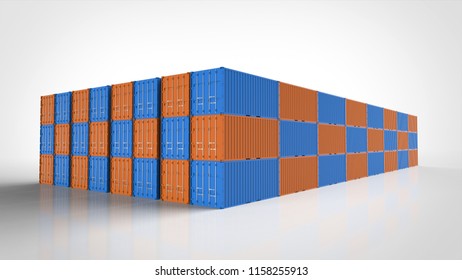 Containers 3d Rendering Stock Illustration 1158255913