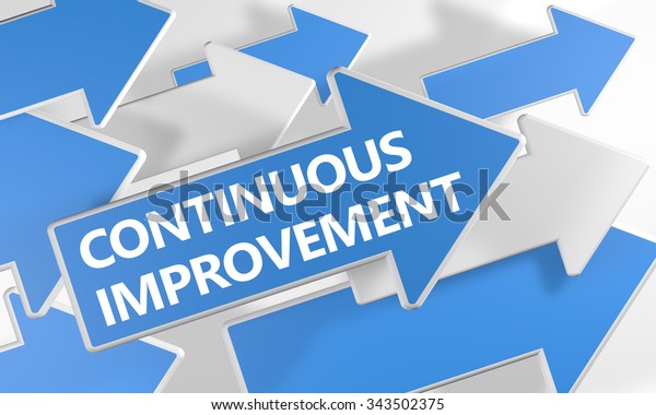 Continuous Improvement 3d Render Concept Blue Stock Illustration 343502375