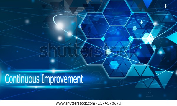 Continuous Improvement Background Abstract Blue Concept Stock ...