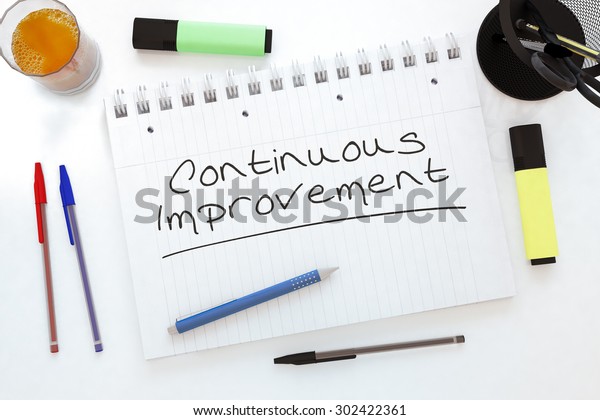 Continuous Improvement Handwritten Text Notebook On Stock Illustration ...