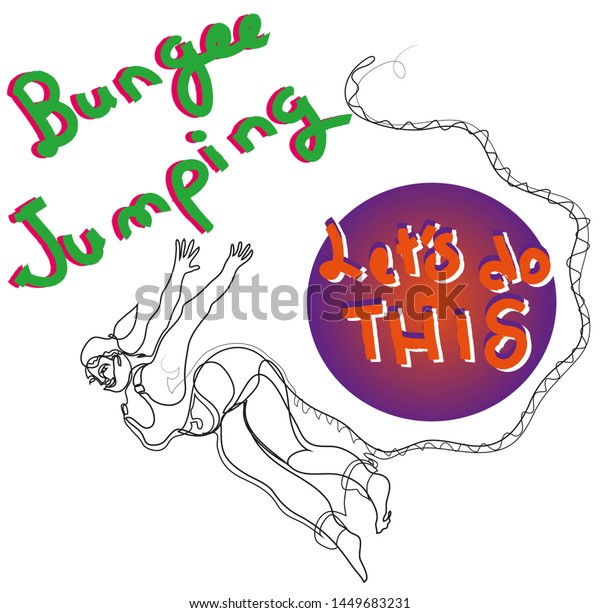Continuous Line Drawing Bungee Jumping Text Stock Illustration ...