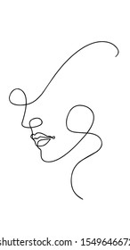 Woman Face Continuous Line Drawing Vector Stock Vector (Royalty Free ...