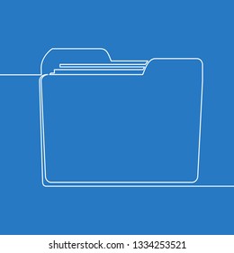 Continuous Line Drawing Folder Icon Illustration 스톡 일러스트 1334253521 ...