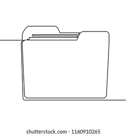 Continuous Line Drawing Open Folder Icon Stock Illustration 1160910265 ...