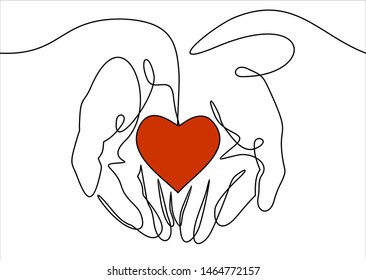 Continuous One Line Drawing Abstract Hands Stock Illustration ...