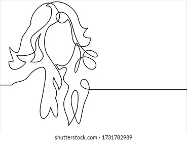 Strong Woman Continuous One Line Drawing Stock Vector (Royalty Free ...