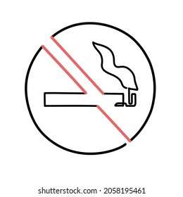 Continuous One Line Drawing No Smoking Stock Illustration 2058195461