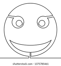 Continuous One Single Line Drawing Smile Stock Illustration 1375785461 ...