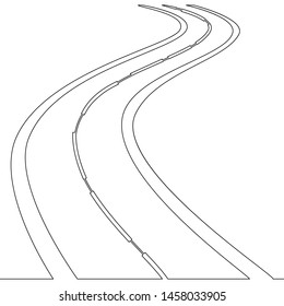Continuous One Single Line Drawing Road Stock Illustration 1458033905 ...